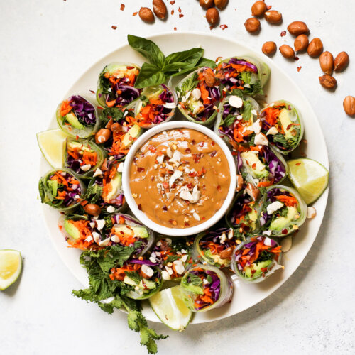 Fresh Veggie Spring Roll Bites with Peanut Sauce – Georgia Peanut ...